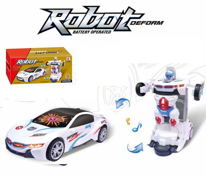 Robot Transformer Toy Car with Light & Music - Battery Operated - The ...