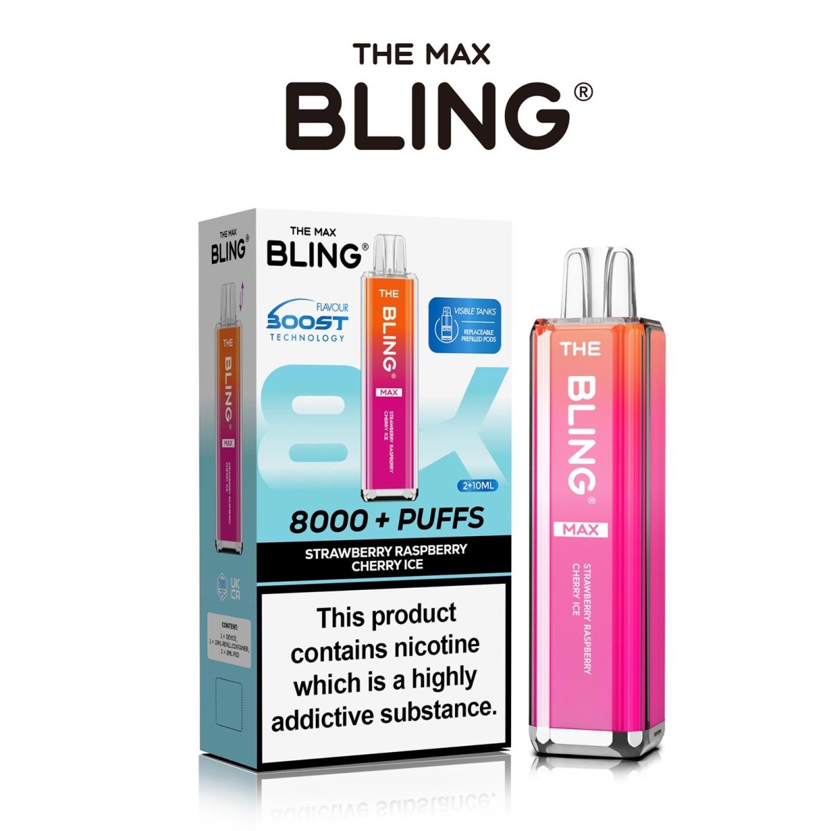 The Crystal Bling Max 8000 Prefilled Vape Pack of 5 - The No1 Plug